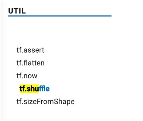 [docs] tf shuffle tf util shuffle · issue 1465 · tensorflow tfjs · github