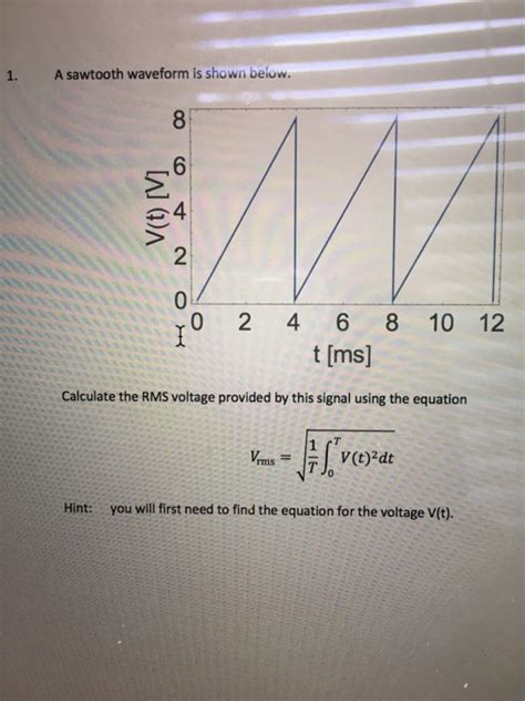 Solved A Sawtooth Waveform Is Shown Below Calculate The