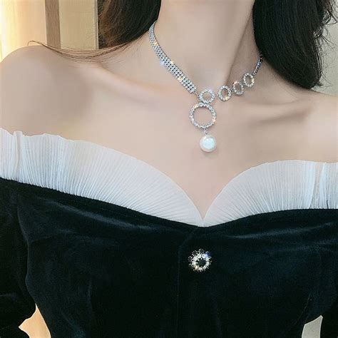【spark】項鏈鑲鑽圓環鎖骨鏈脖子飾品短款弔墜 氣質項鍊 鎖骨鏈 女生頸鏈 簡約百搭 鬆緊項圈 情侶項鍊 飾品配件 7 蝦皮購物