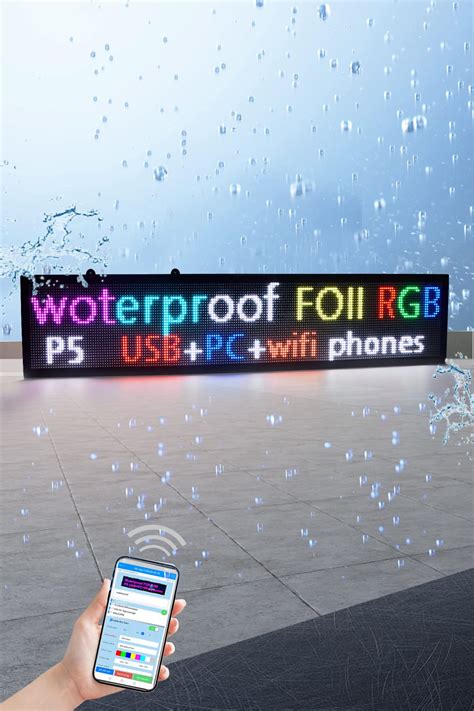 LED Scrolling Signs P X Inch Wifi Programmable Customizable Name Text Neon Lights Indoor