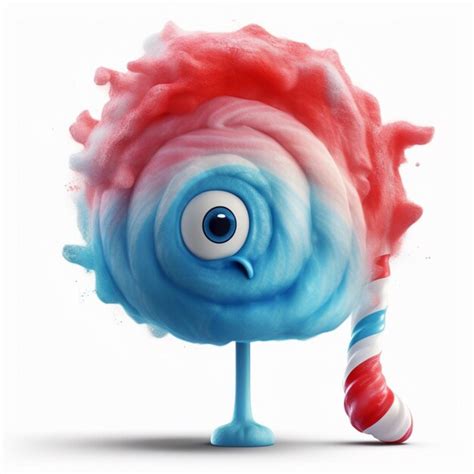 Premium Ai Image There Is A Blue And Red Candy Floss With A Candy Cane Generative Ai