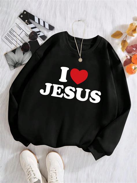 Shein Essnce Heart And Slogan Graphic Thermal Lined Sweatshirt Shein Usa
