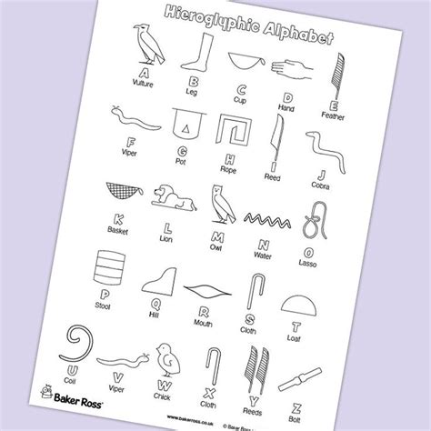 Hieroglyphic Alphabet Craft Activity Guide Baker Ross Alphabet Crafts Hieroglyphics Egypt