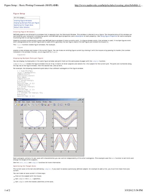 Figure Setup Basic Plotting Commands Matlab® Cartesian Coordinate