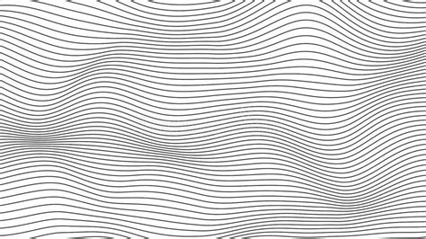 Abstract Red Color Horizontal Wavy Lines Moving On Black Background