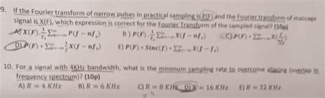 Solved If The Fourier Transform Of Narrow Pulses In