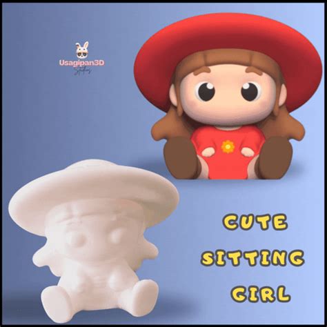 👧 Cute Sitting Girl・ 3d File For 3d Printing・cults