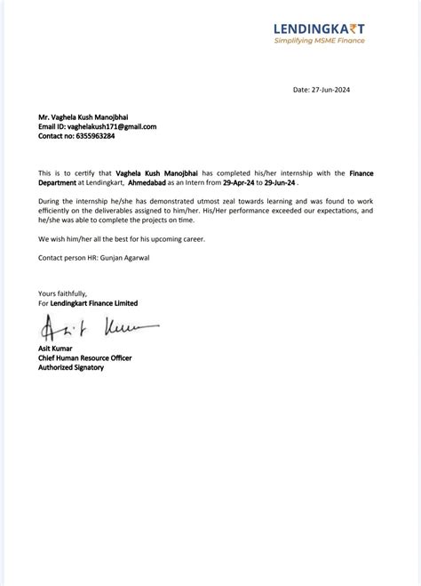 Kush Vaghela On Linkedin I Am Thrilled To Announce That I Have Completed My Internship At