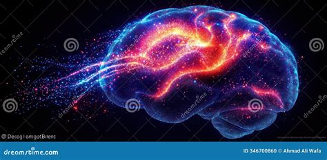 The Illuminated Mind A Visualization Of Brain Activity And Neural Pathways Stock Illustration
