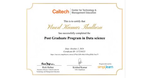 Vinod Kumar T On Linkedin Post Graduate Program In Data Science • Vinod Kumar Thulluru