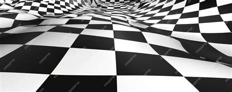 Geometric Background With Bold Black And White Checkerboard Pattern Premium Ai Generated Image