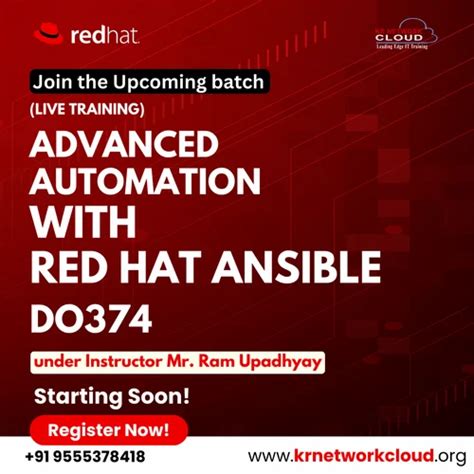 Red Hat Advanced Automation With Ansible Do374 At Rs 9000 Course In New Delhi Id 11872143291