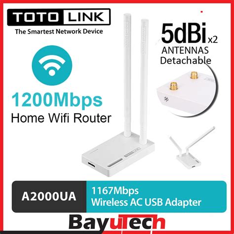 Totolink A UA Mu Mimo X DBi High Gain AC USB Wireless Wifi Adapter Dual Band
