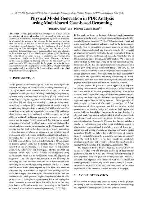 Pdf Physical Model Generation In Pde Analysis Using Model Based Case