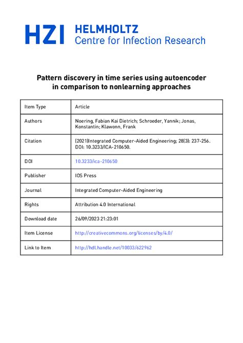 pdf pattern discovery in time series using autoencoder in comparison
