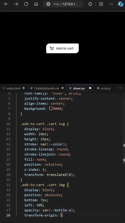 Day 013 🤯micro Css Add To Cart Button Animation Coding