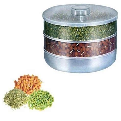 Sprout Maker Plastic 3 Compartment Sprout Maker White Manufacturer From Rajkot