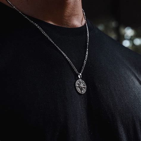 Mens Compass Pendant Silver Mens Necklaces Twistedpendant