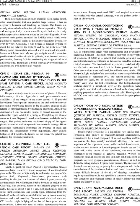 Pdf Giant Cell Fibroma Inflammatory Fibrous Hyperplasia And