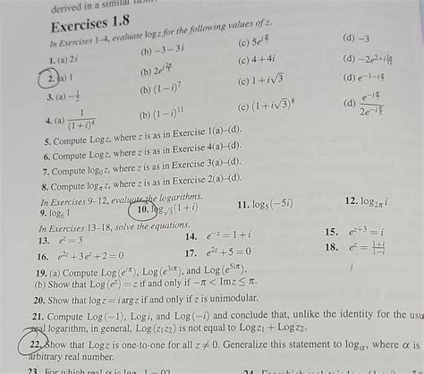 Solved Exercises In Exercises Evaluate Logz For The Chegg