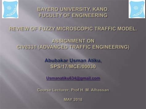 Review Of Fuzzy Microscopic Traffic Flow Models Ppt