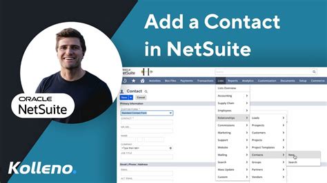 Netsuite Tutorial How To Add A Contact In Netsuite Youtube