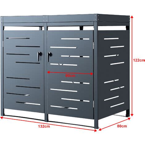 Cobertizo Para Cubo De Basura Doble Salching Acero 122 X 132 X 80 Cm