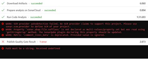 Publish Quality Gate Result Path Must Be A String Received Undefined Sonarqube Cloud Sonar