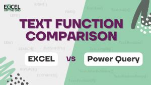 Text Functions Excel Power Query Comparison