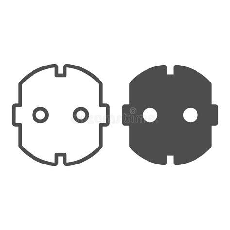 Elektrische Stekker Euro Standaardlijn En Stevig Pictogram Elektrisch Autoconcept Elektrische
