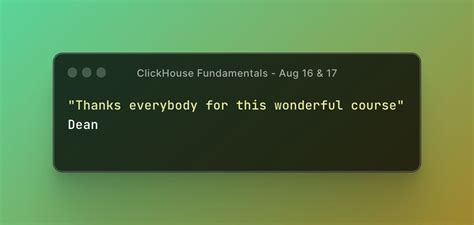 Clickhouse On Linkedin What You Are Missing In A Clickhouse Workshop Join The Next One