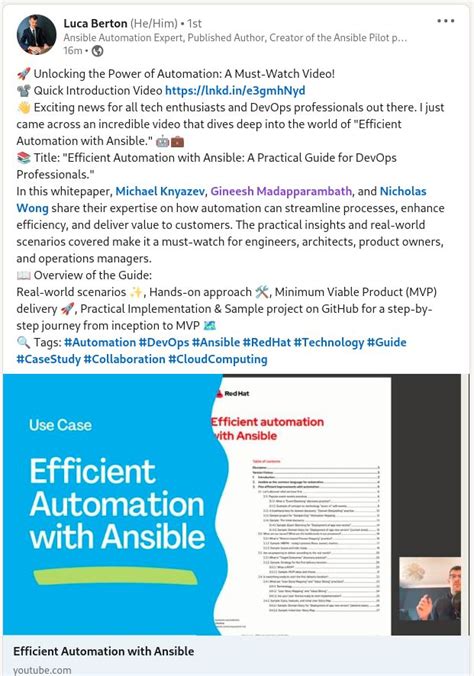 Gineesh Madapparambath On Linkedin Lifeatredhat Ansible Whitepaper