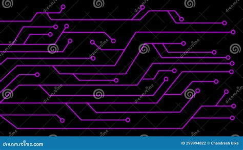 Glowing Purple Color Motherboard Circuit Pattern Background Stock Footage Video Of Line