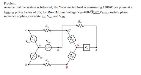 Solved Problem Assume That The System Is Balanced The Chegg Com