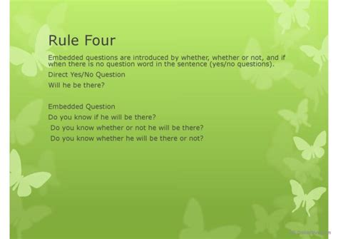 Embedded Indirect Questions Grammar English ESL Powerpoints