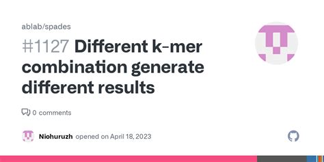 different k mer combination generate different results · issue 1127