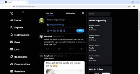 Vishal Patil On Linkedin Project Twitter Ui Clone Overview For This Project I Developed A