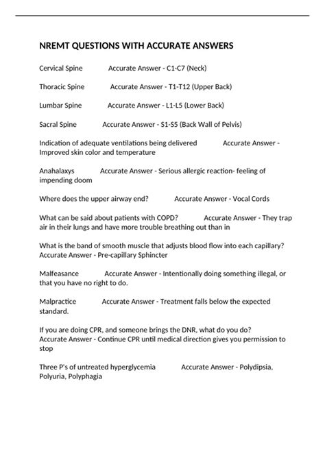 Nremt Bundle Exam Stuvia Us