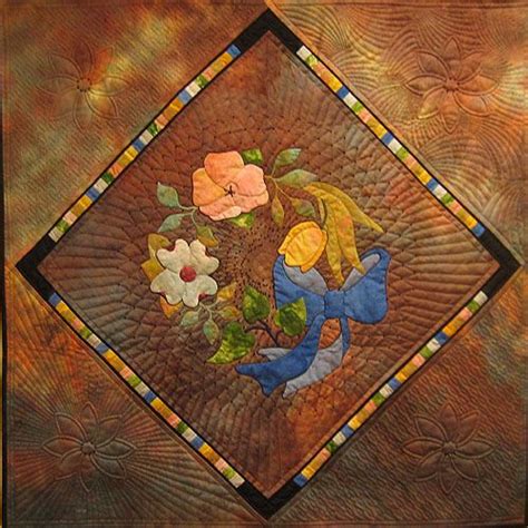 Beths Quilt 32x32 Appliqued And Quilted By Emily Senuta