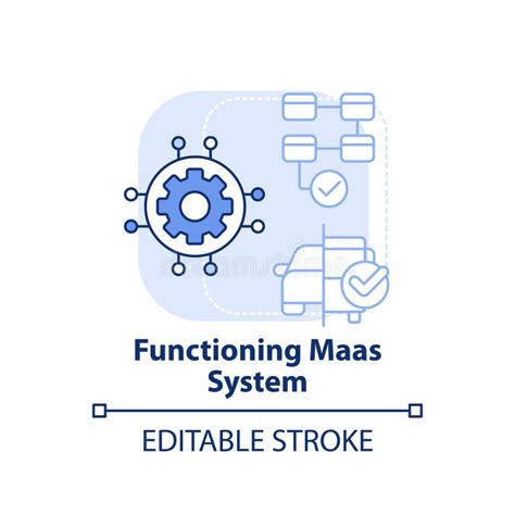 Functioning Maas System Light Blue Concept Icon Stock Vector