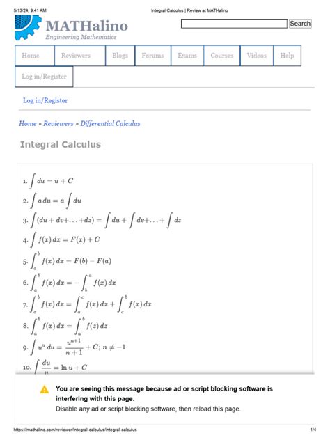 Integral Calculus Review At Mathalino Pdf Geometry Mathematical