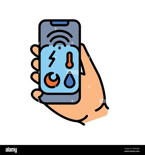 Smart Predicting Utility Color Line Icon Vector Isolated Element Editable Stroke Stock Vector