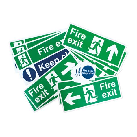 Centurion Fire Exit Signage Pack Self Adhesive Vinyl Small