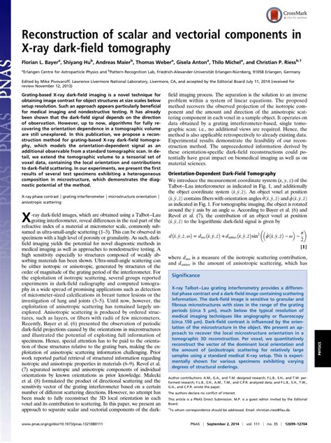 Pdf Reconstruction Of Scalar And Vectorial Components In X Ray Dark Field Tomography