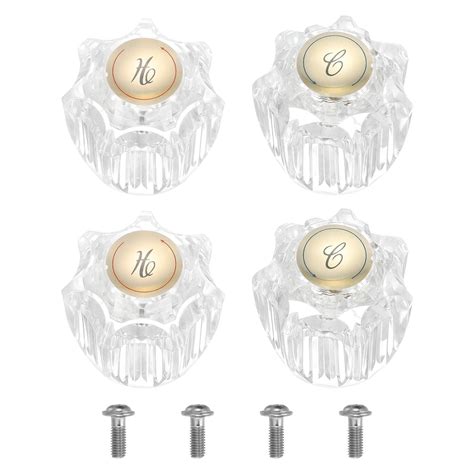 Bathroom Faucet Knobs Replacement 4pcs Acrylic Hot And Cold Knob