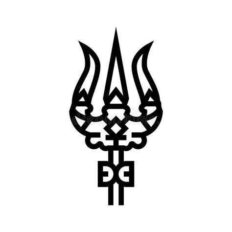 Shiva Trident Trishul Glyph Icon Vector Illustration Stock Illustration