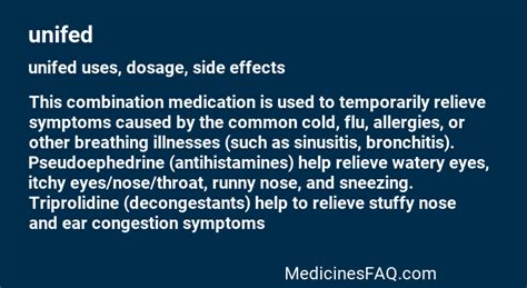 Unifed Uses Dosage Side Effects Food Interaction And Faq