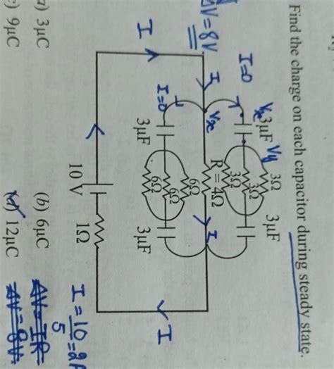 Find The Charge On Each Capacitor During Steady State Filo