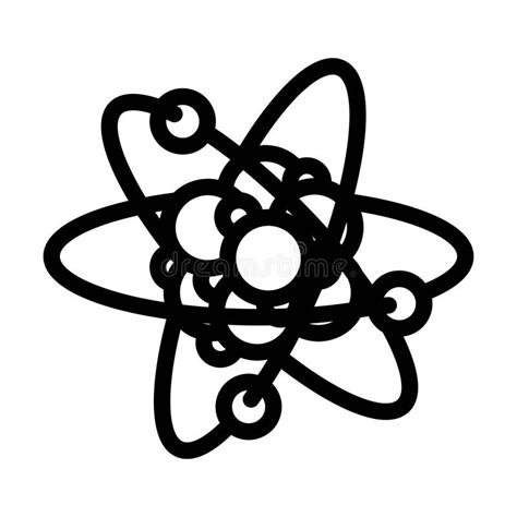 Atom Molecular Structure Line Icon Vector Illustration Stock