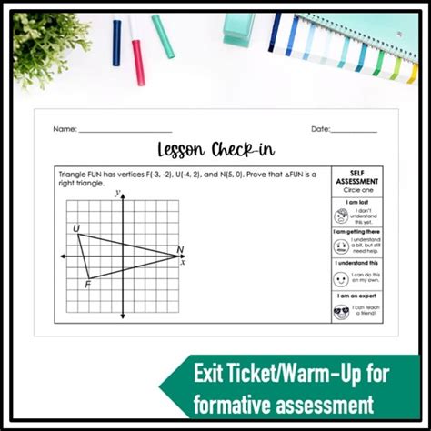Triangles On The Coordinate Plane Lesson Guided Notes Homework Exit Card
